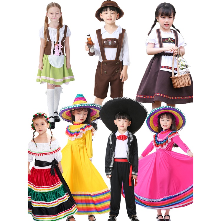 C2/children's Costume European Medieval Germany Mexico United Kingdom Spain Scottish Middle ...