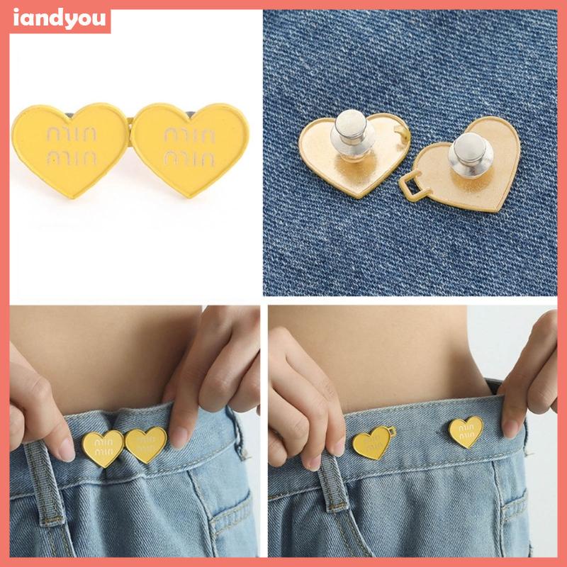 Removable Jeans Button Heart Shaped Jean Button Pins Trouser Waist ...