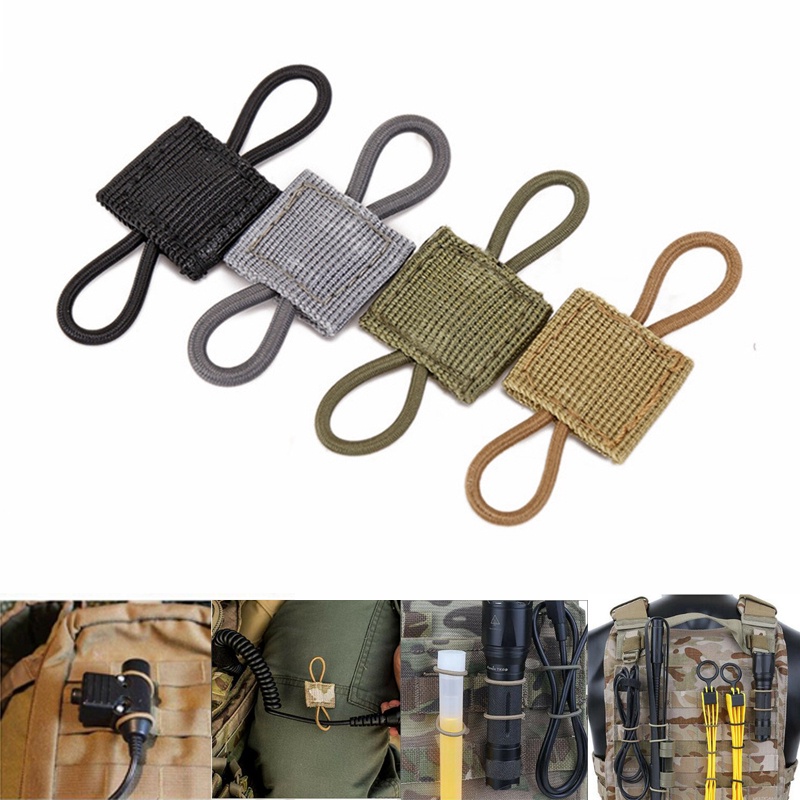 LUC 2 pcs set Molle system backpack buckle PTT fixing strap elastic ...