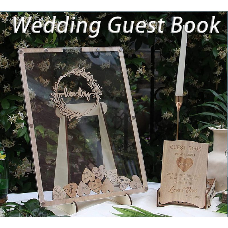 Wedding Guest Book Frame Rustic Wedding Book for Guests Wedding ...