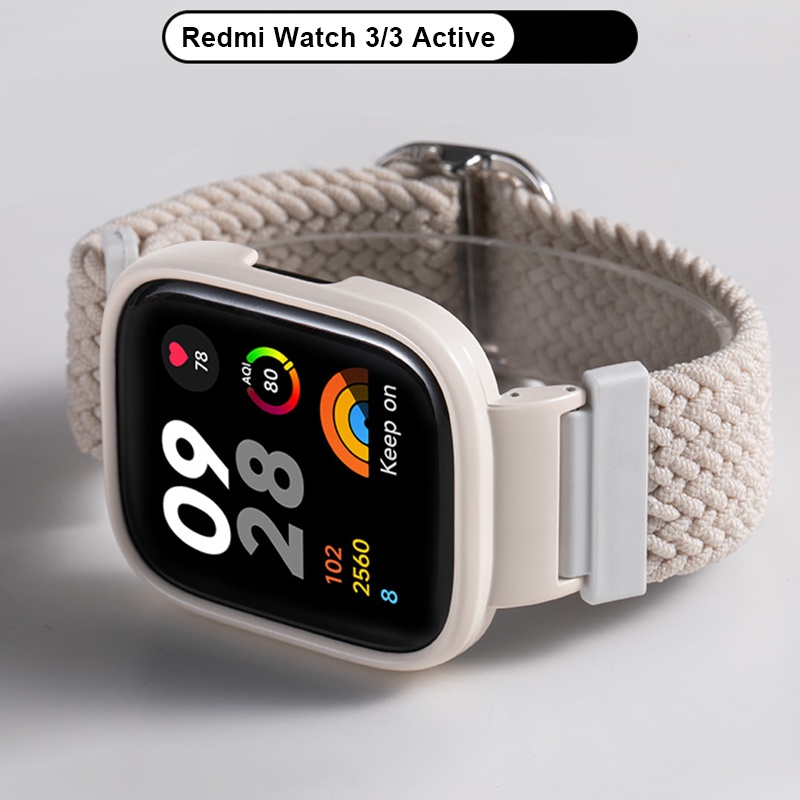 Nylon Braided Strap with Metal Protective Case for Redmi Watch 3 Active ...