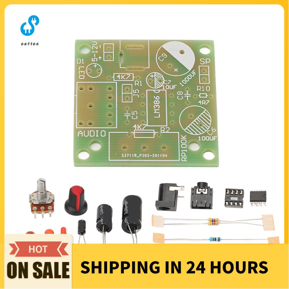 Ttiitt Audio Amp Module Electronic DIY 37x41mm Easy To Debug 3‑12V LM386 Power Amplifier Kit ...