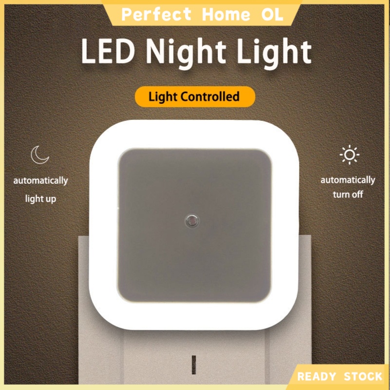 Auto Sensor Light Led Square Bedside Feeding Night Light Sleeping Plug ...