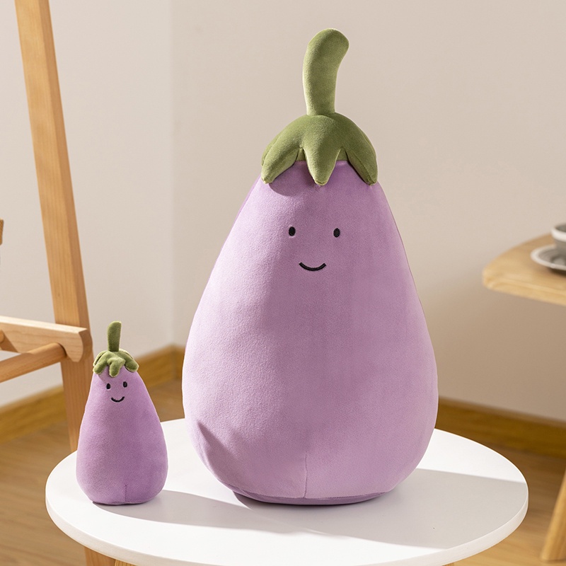 Simulation Cute Smile Face Vegetable Eggplant Plush Toys Cartoon