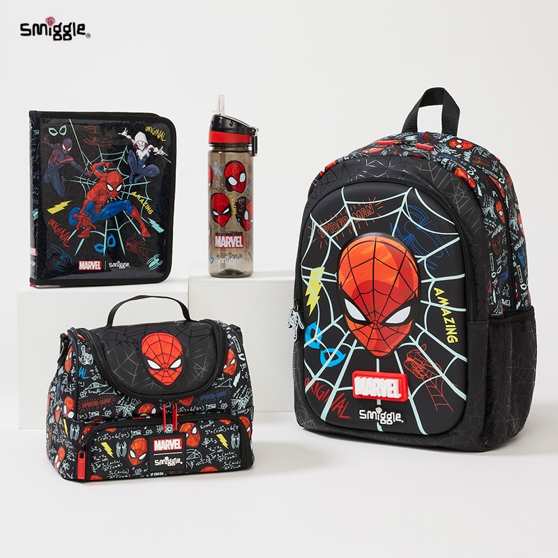 Australia smiggle Spider-Man Light Backpack Meal Bag Stationery Set ...