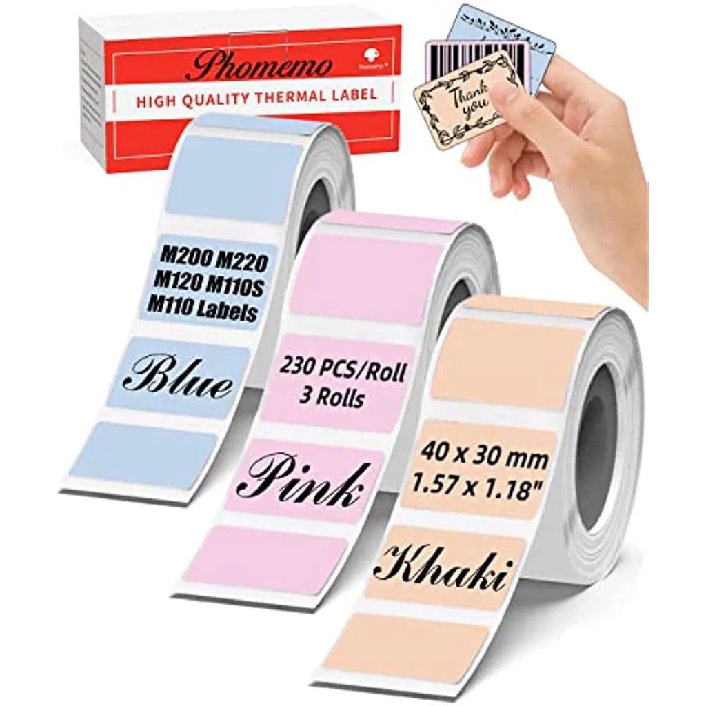 Phomemo M110 Labels Color M200 Label 40x30MM for M220 M200 M120 M110S M110 Printer Labels Pink ...