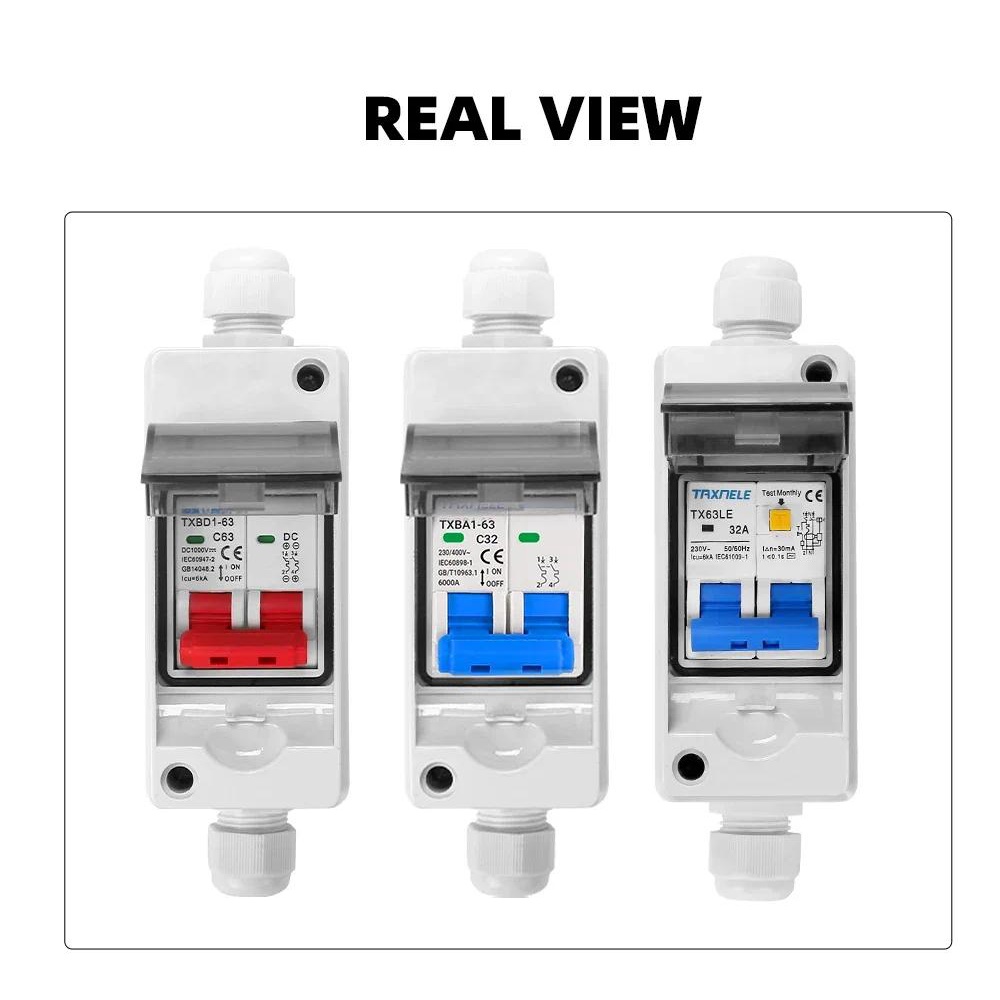 IP65 Waterproof Electrical Distribution Box HT-2p Outdoor AC DC Solar ...