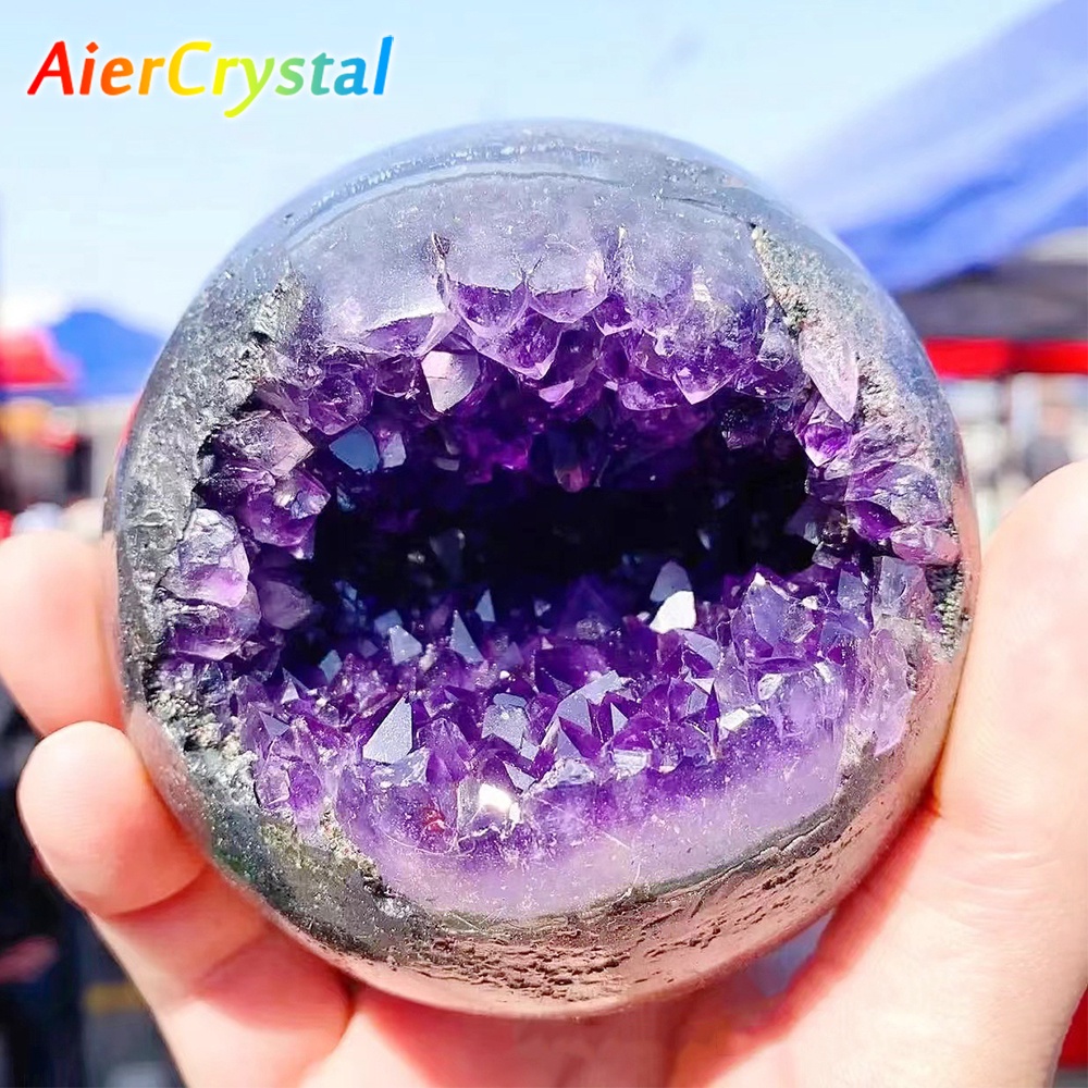 Amethyst Cluster Ball Sphere Purple Quartz Stone Opening Ball Sphere ...