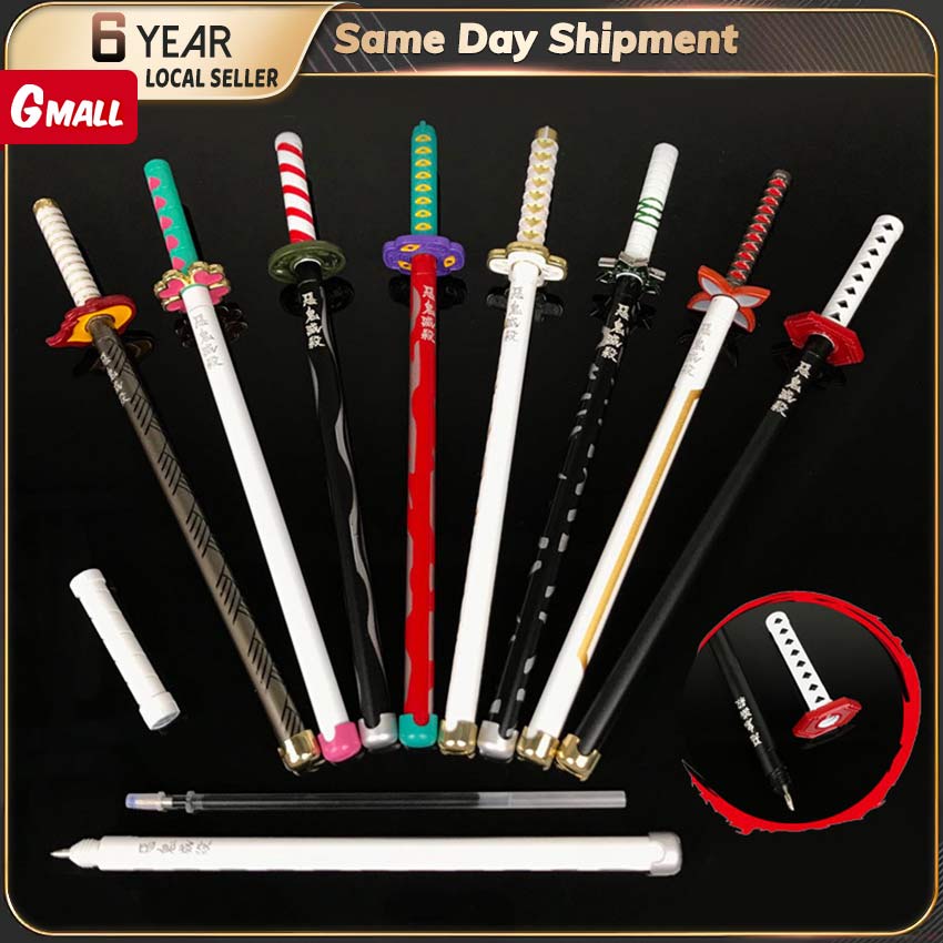 【Fast Delivery】 Anime Demon Slayer Sword Model Gel Pen 0.5mm Black ...