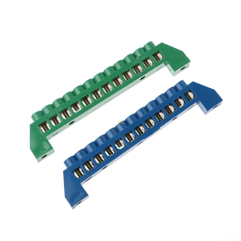 YU Brass 12 Positions Wire Connector Screw Terminal Barrier Block Green ...