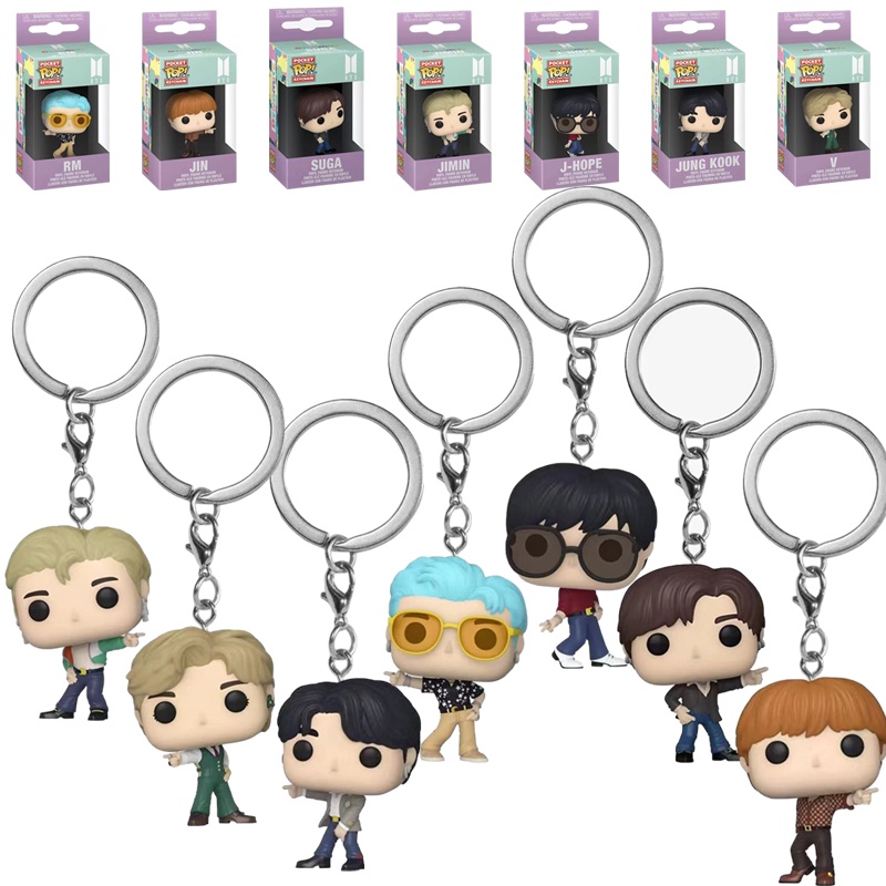 Funko Pop BTS RM JIN V SUGA JIMIN JUNG KOOK J-HOPE Keychain Action Figure Model Toys Collection ...