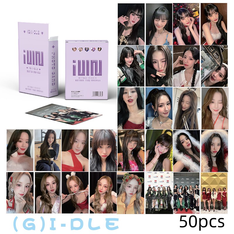 50-119pcs (G)I-DLE Hologram Laser LOMO cards 2024 Season's Greetings ...