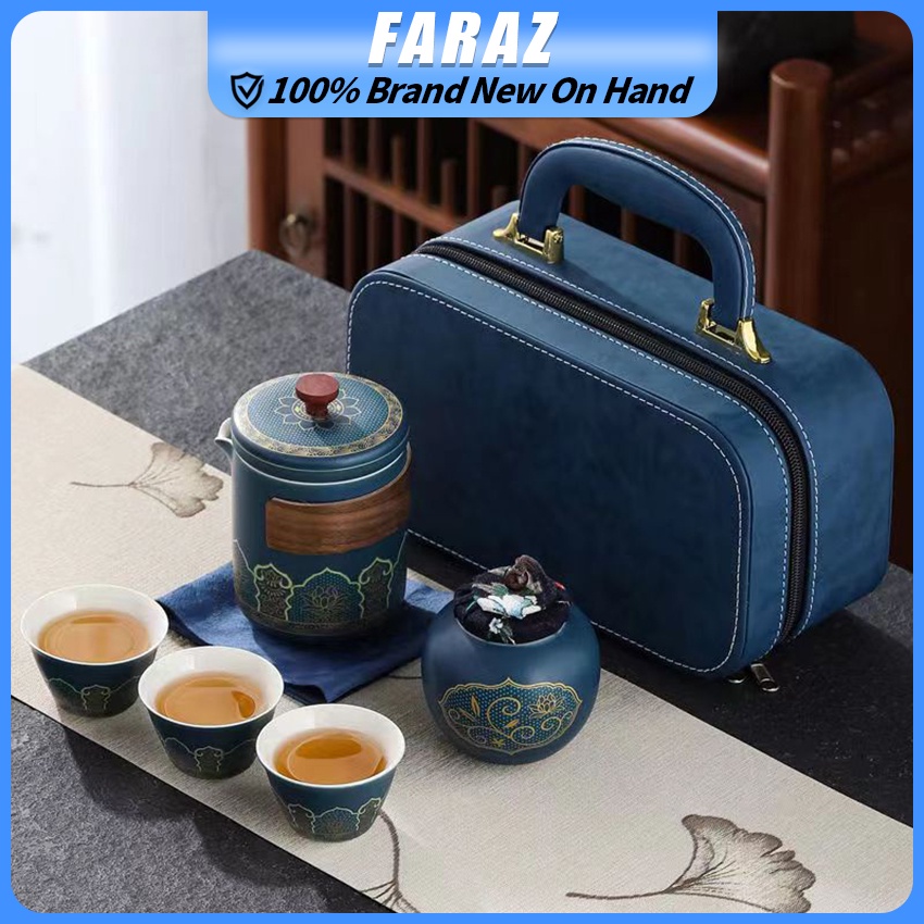 Teacup Set Gift Tea Set Portable Travel Bag High-grade Leather-set ...