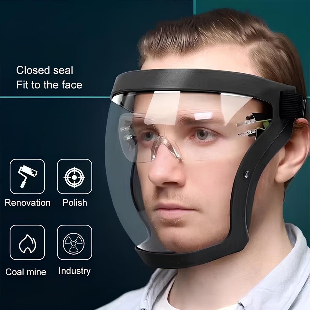 Full Face Shield Mask for Welding & Grinding Transparent Acrylic Face ...