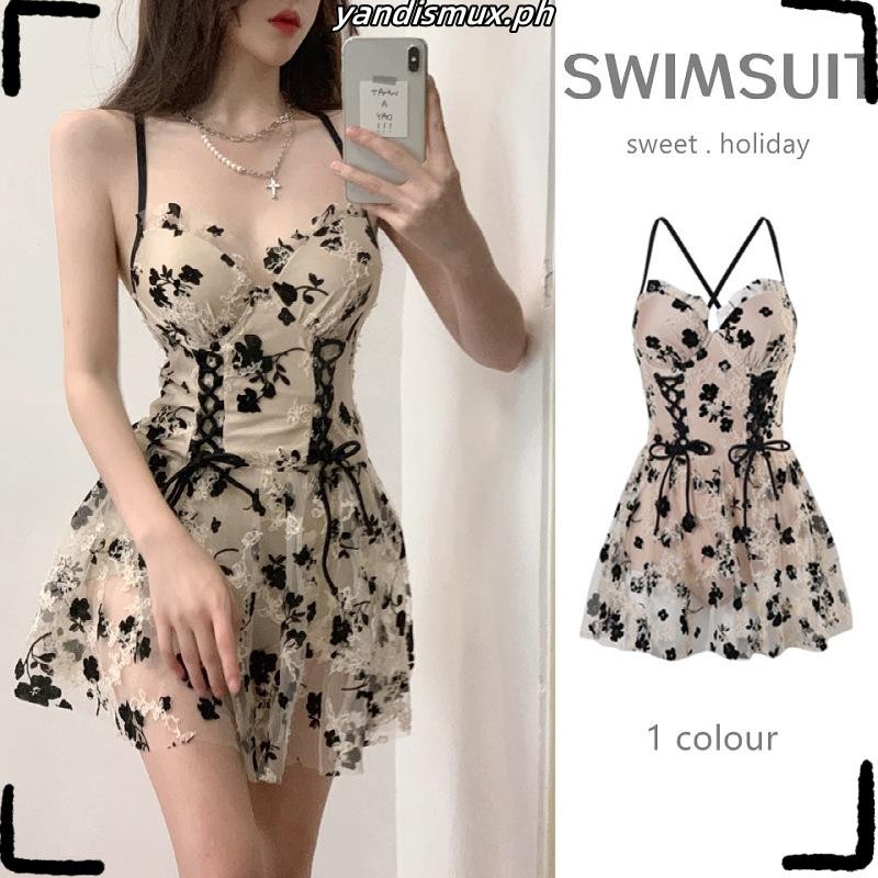 Women's Swimsuit One-Piece Skirt Retro Sexy Cover Belly Slimmer Look ...