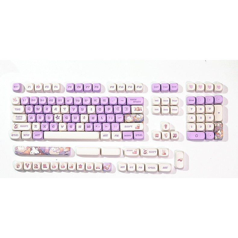 PBT keycaps moa Lolita Bunny Big-eyed Frog Butter Candy Rainbow ...