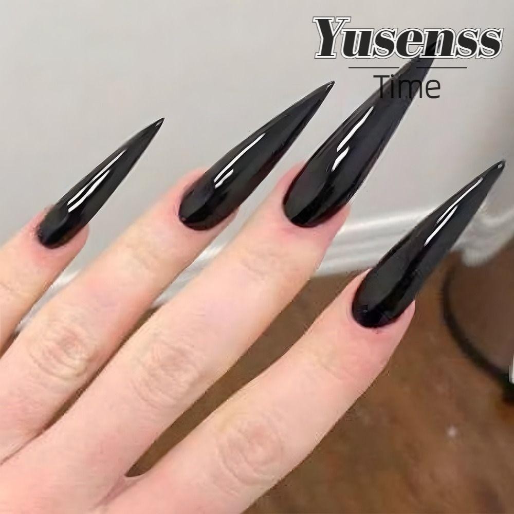 Yusenss Almond Fake Nails Pointed Head Wearable Manicure False Nail
