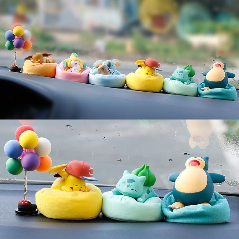 Pikachu Car Decoration Pet Elf Car Interior Design Accessories Sleeping ...