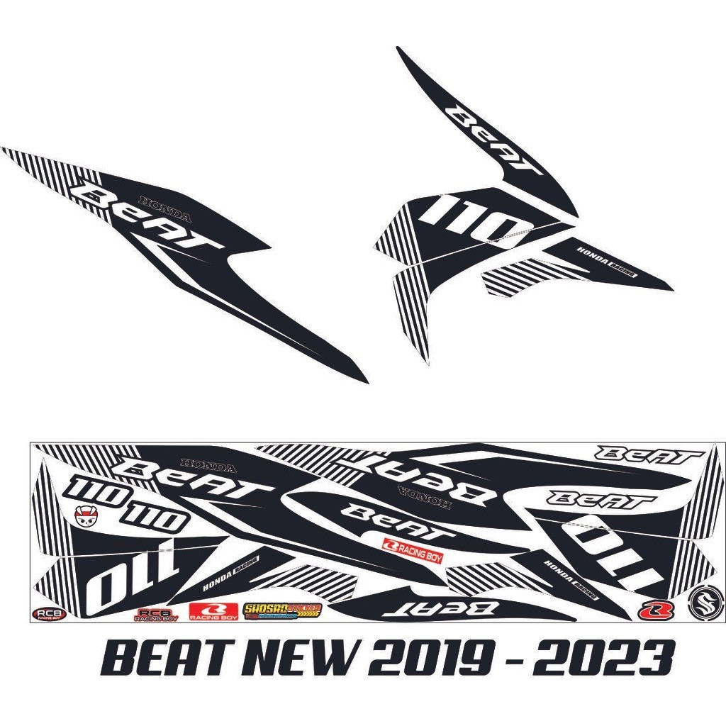 VARIATION STICKERS / STRIPING SEMI FULL DECAL MOTORCYCLE HONDA NEW BEAT ...