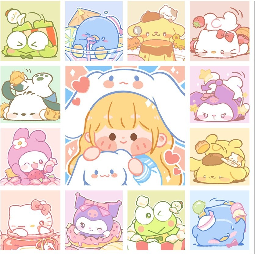 20*20 cartoon char Framed Digital Painting Pagpipinta DIY Canvas ...