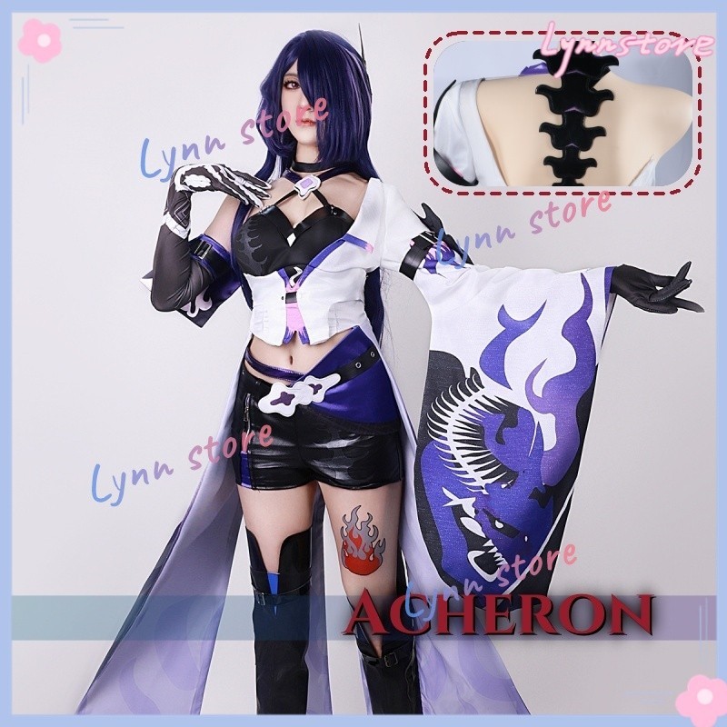 Game Honkai: Star Rail Acheron Cosplay Costume Wig Sexy Woman Dress ...