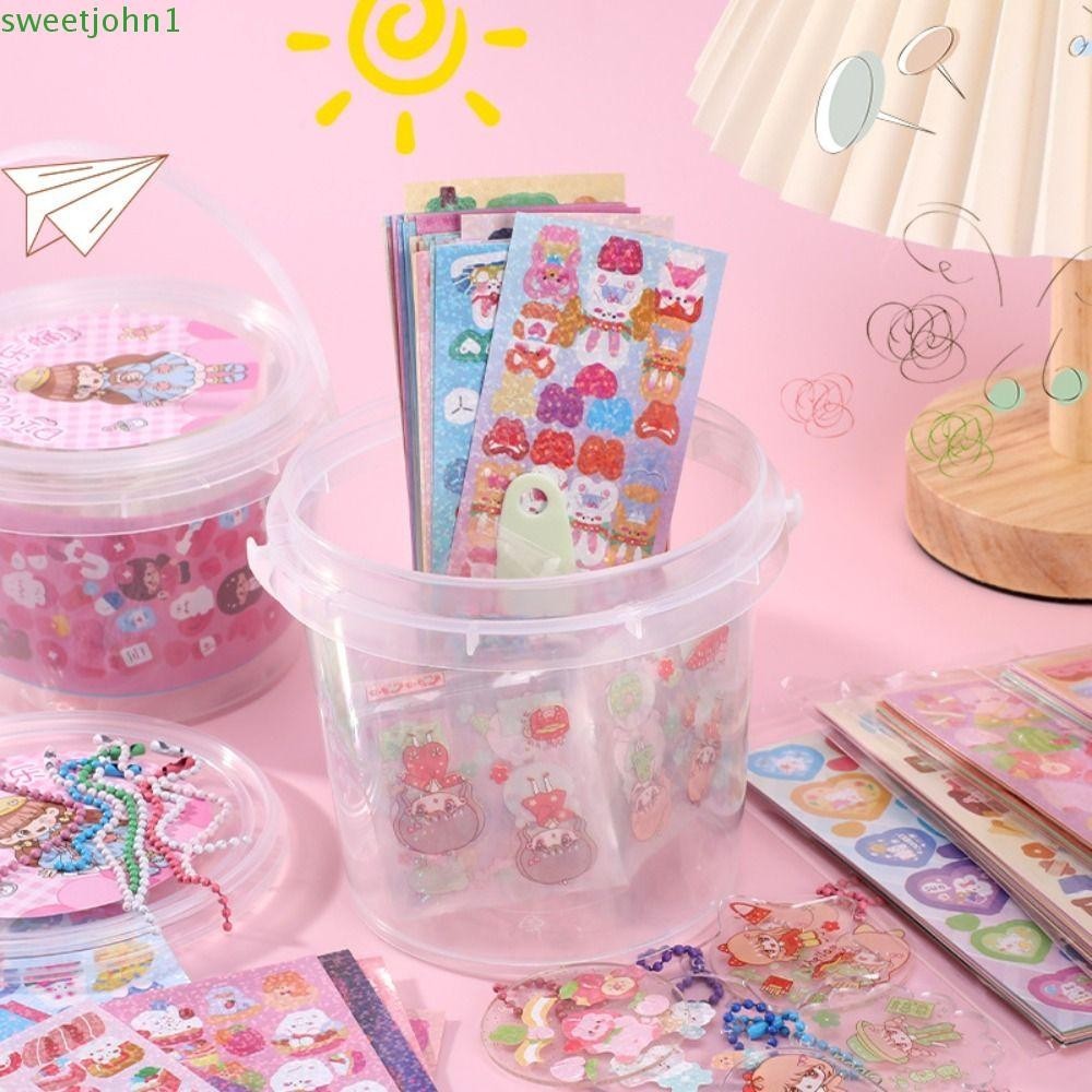 SWEETJOHN DIY Keychain Making Kit, Laser Sticker Cartoon Sticker Goo ...