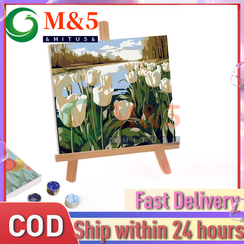 【COD】Digital Oil Paint By Numbers 20X20cm Canvas Frame Number Painting ...