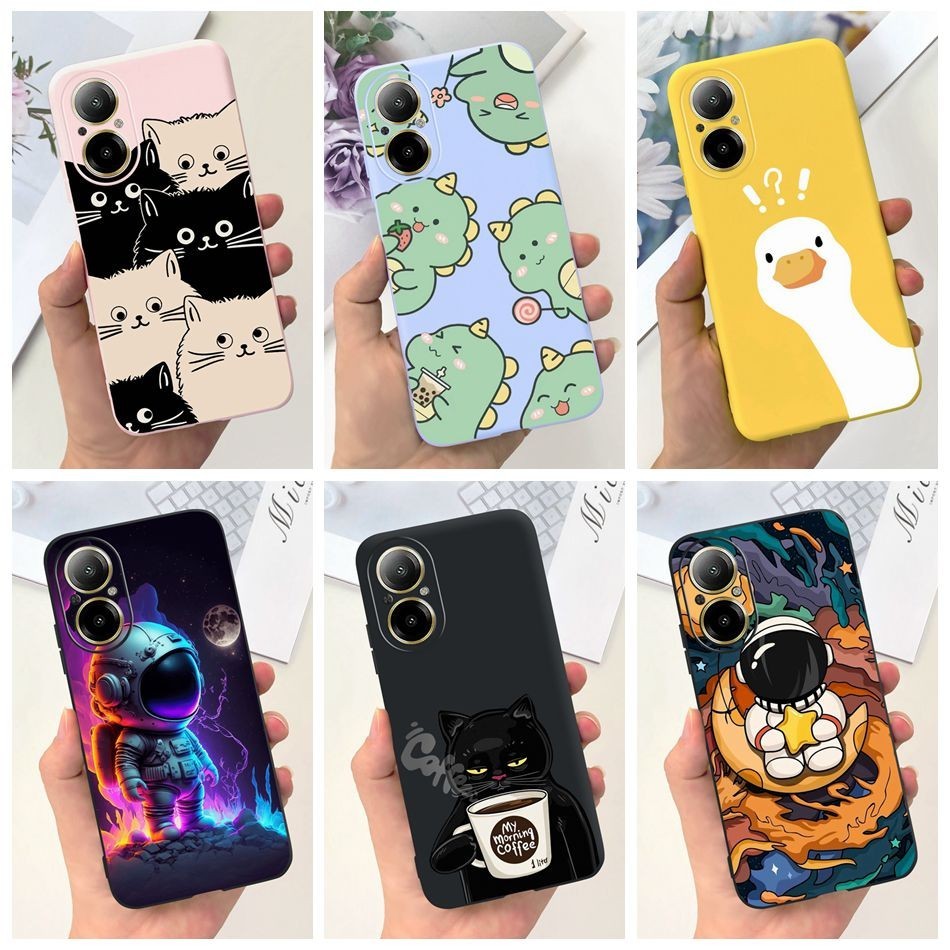 Realme C67 4G Case RealmeC67 4G RMX3890 Cute Cat Dinosaur Astronaut ...