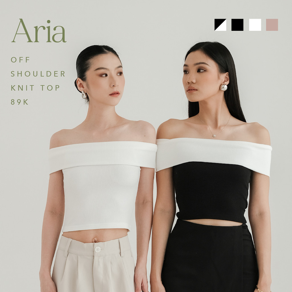 Aria Off-shoulder Knit Top -- Ocha Wear | Women's top | Knit Blouse ...