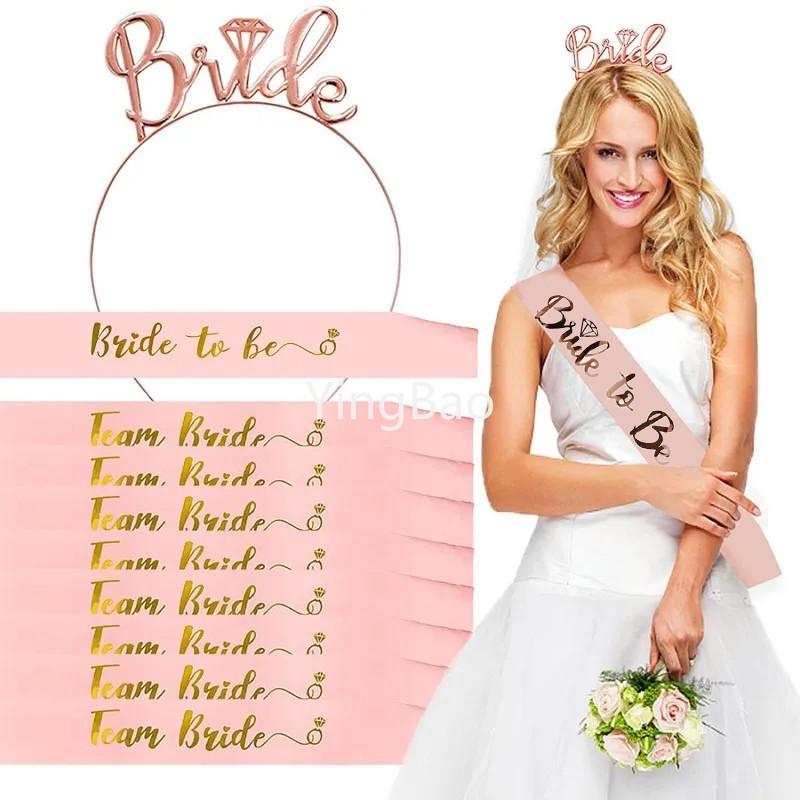 Bachelorette Party Bride Sashes Set- White Gold Letters Bride to be ...