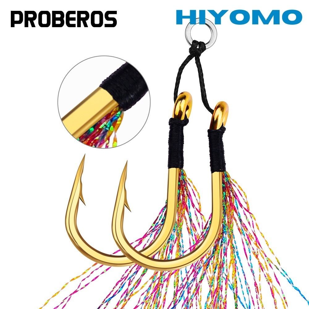 PROBEROS 1PCS Cast Jig Assist Double Hooks Fishing Slow Jigging Hook ...