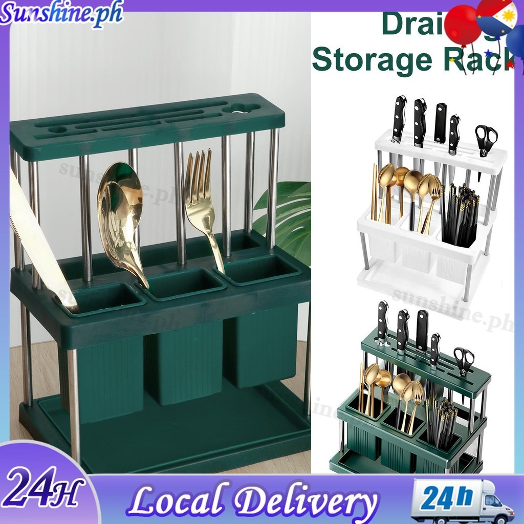 Utensil Drying Rack Detachable Cutlery Holder Space Saving Utensil ...