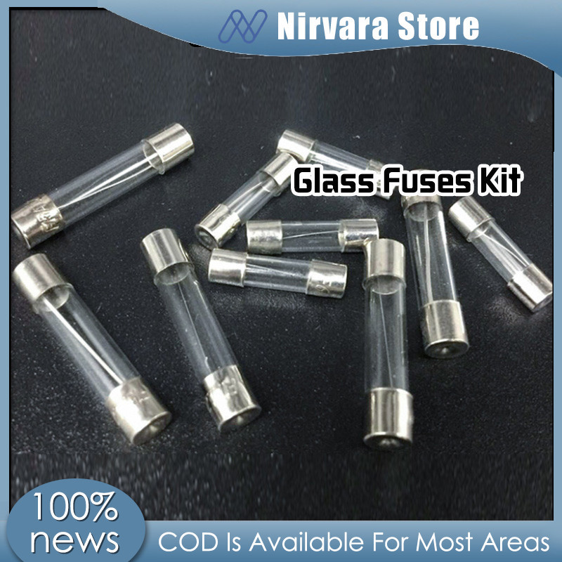 100Pcs/Set 5x20mm Quick Blow Glass Tube Fuse Kit 250V Blow Glass Tube Fuse Assorted Kits ...