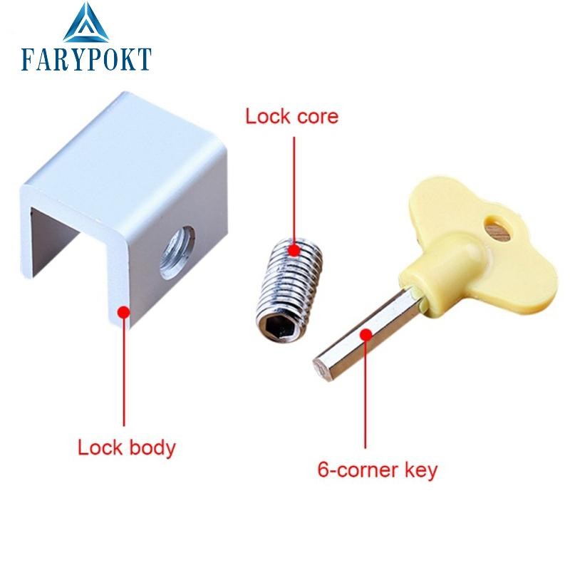 Window Lock Push pull Safety Screen Security Silver Tool Door ...