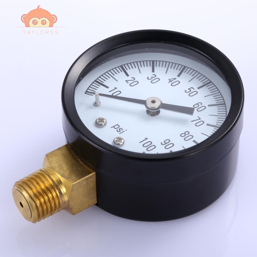 0-100 PSI Air Pressure Gauge Meter Metal 50mm Dial Face Water Pressure ...