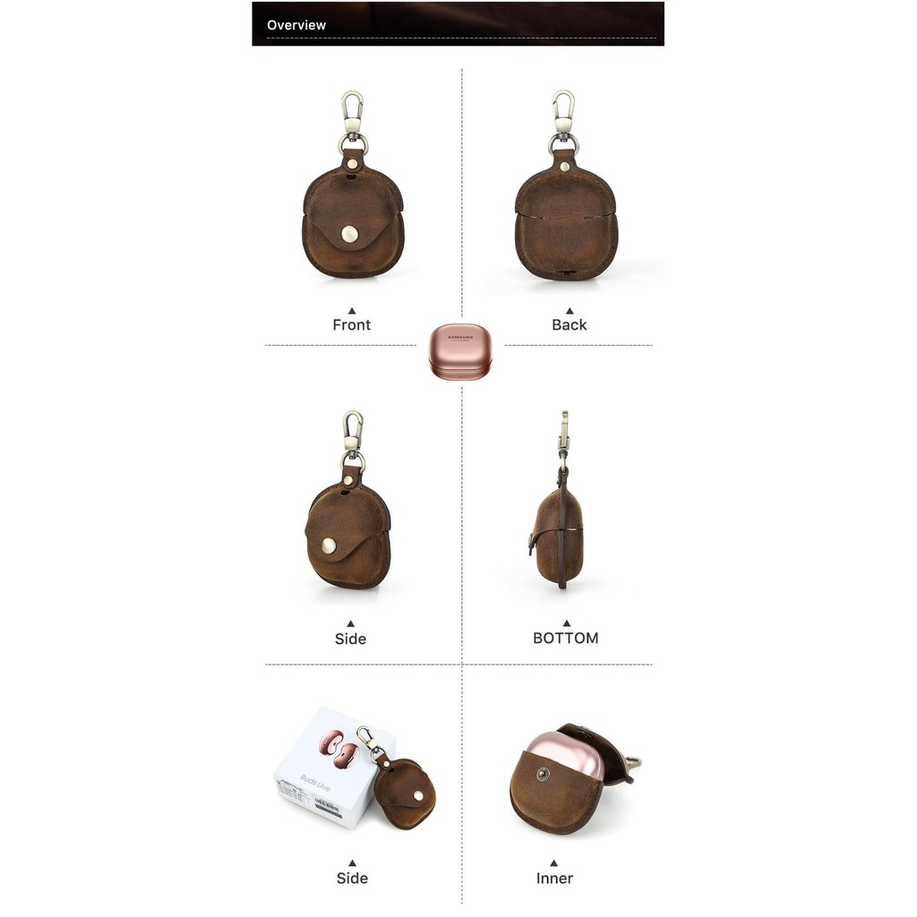 Genuine Leather Case for Galaxy Buds FE, Buds2 Pro Case, Galaxy Buds 2 ...