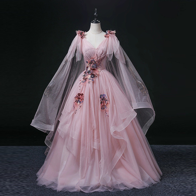 Pink ball gown prom dress debut dress 2024 new long student evening ...