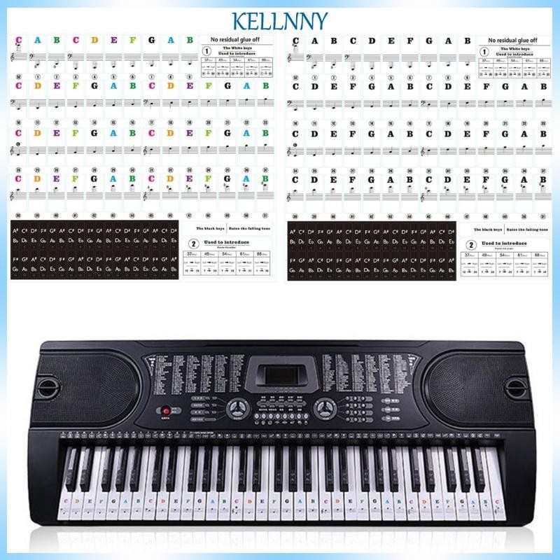 Kellnny Removable Piano Keyboard Stickers Piano Beginner Sticker ...