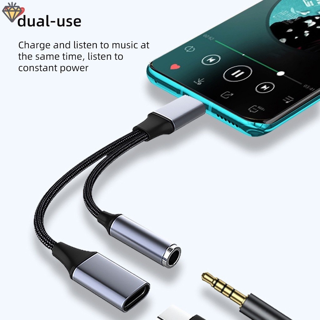 2in1 Type-C headphone conversion adapter fast charging Type C headphone ...