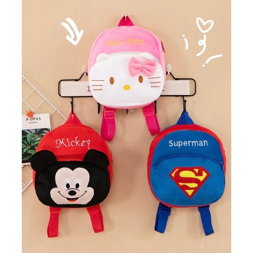 Korean Baby Cartoon Kids Cute little school bag children's plush ...