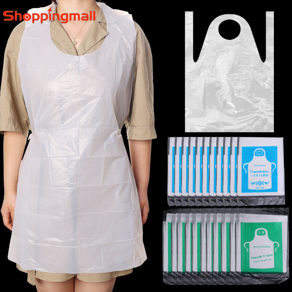10pcs Disposable Kitchen Aprons for Women Men / Plastic Apron ...