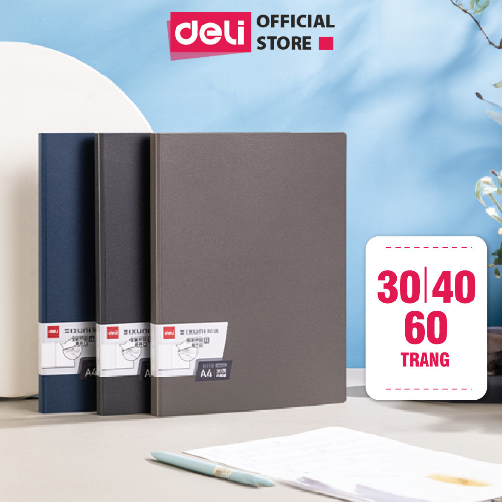 Deli Leaf File 40/60 Pages A4 Size High Quality PP Plastic Leaf File ...