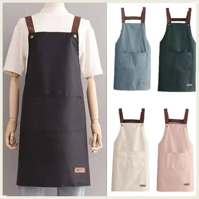 Waterproof Apron for Cooking Adjustable Apron Coffee Shop Kitchen Apron ...
