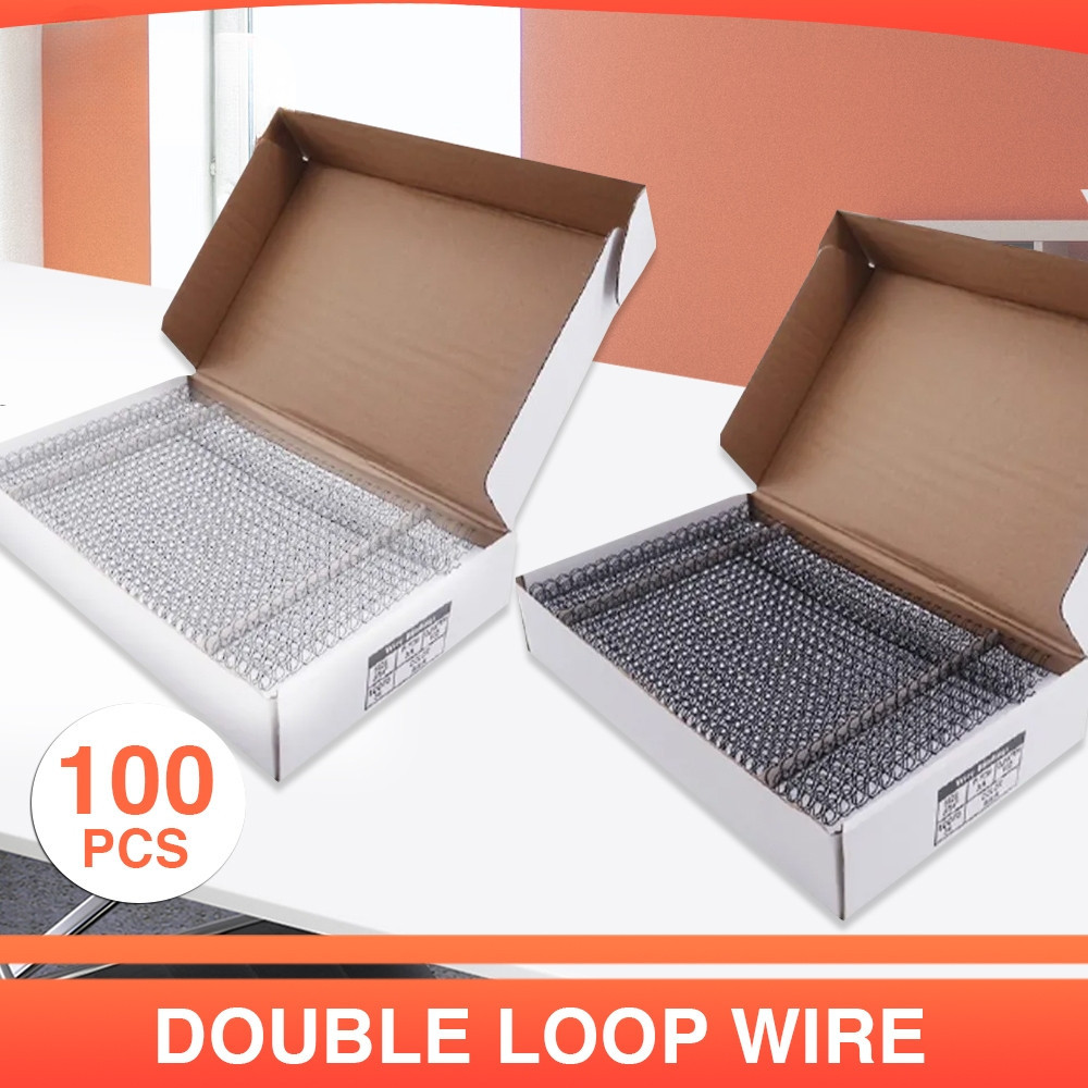 100pcs Double Loop Wire A4 Size (7.9mm, 12.7mm, 14.3mm) 34 Holes Metal ...