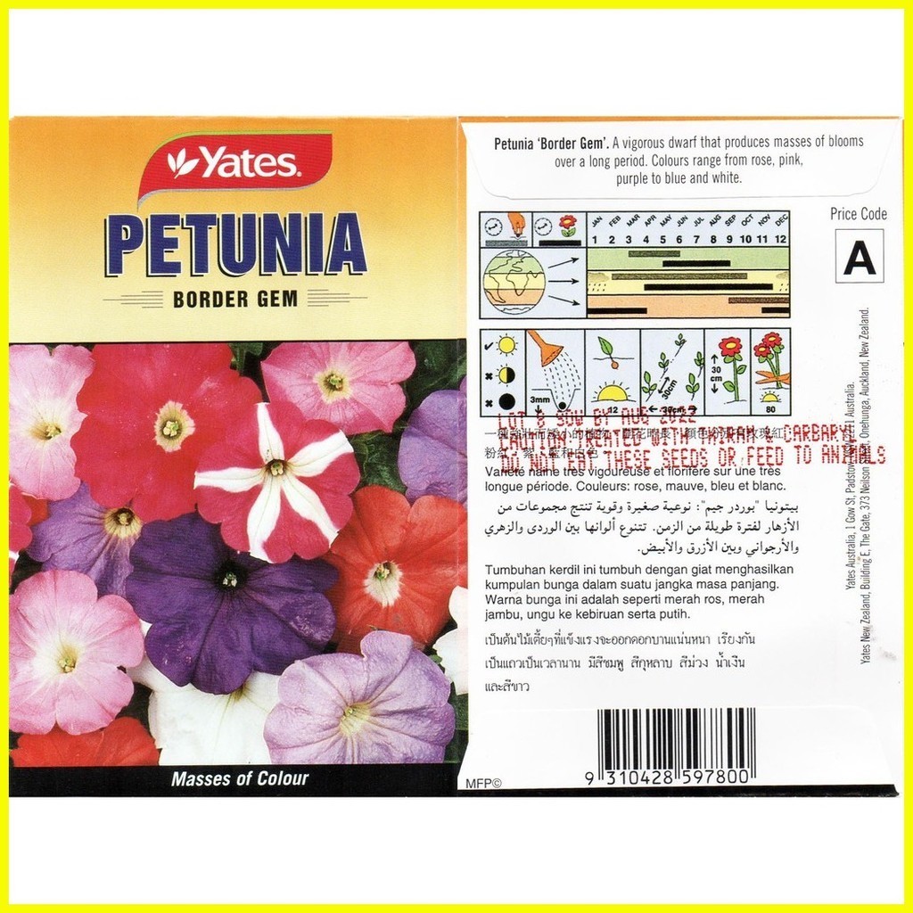Yates YPF Seeds Petunia BORDER GEM (ORIGINAL PACKAGING) GDSFPH_S4 ...
