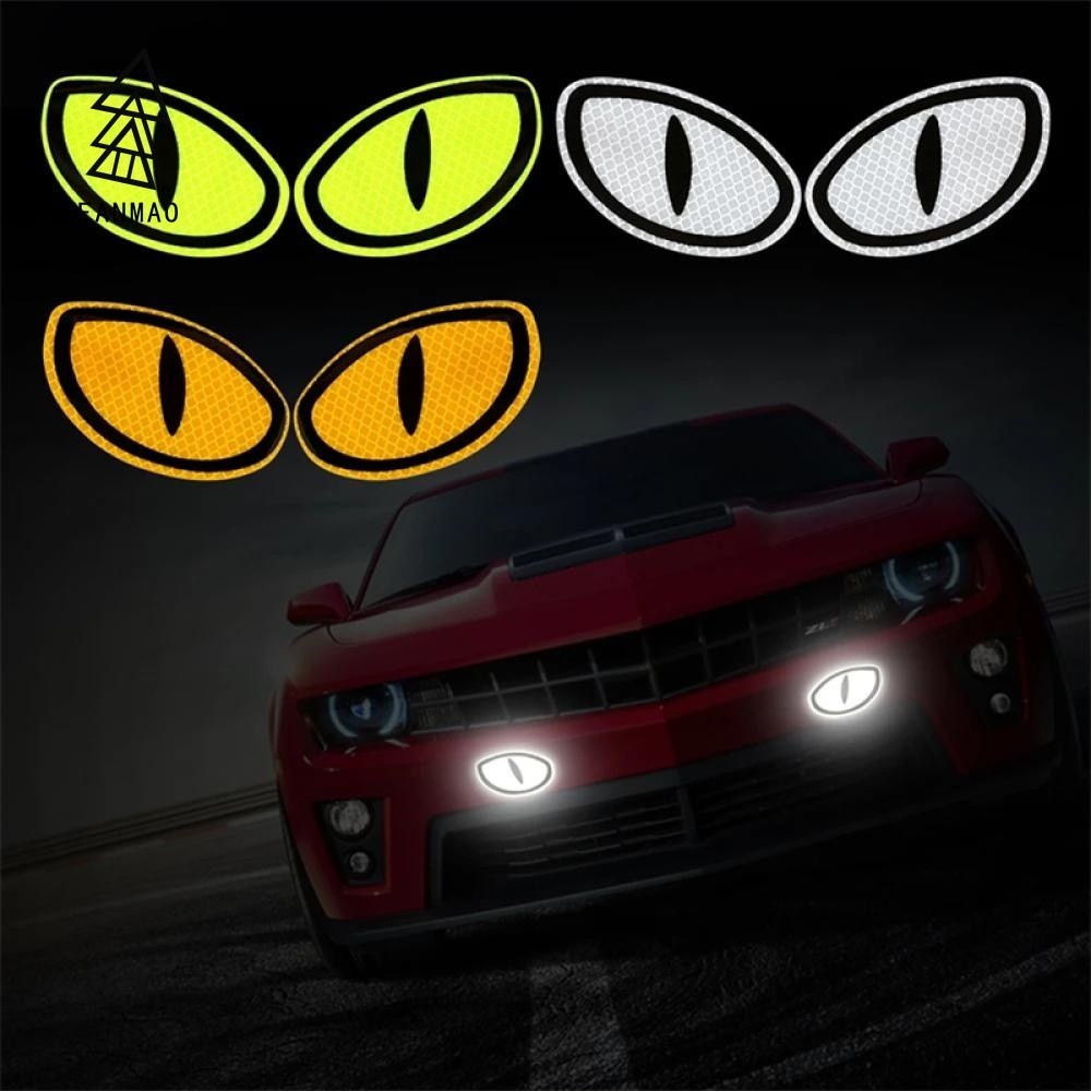 FANMAODZ 2Pc Reflective Safety Warning Sticker Car Reflective Sticker ...