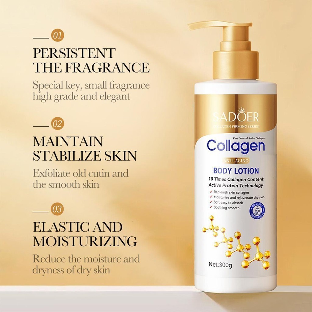 【BUY 1 TAKE 1】300g Collagen Whitening Body Lotion Moisturizin Smooth ...
