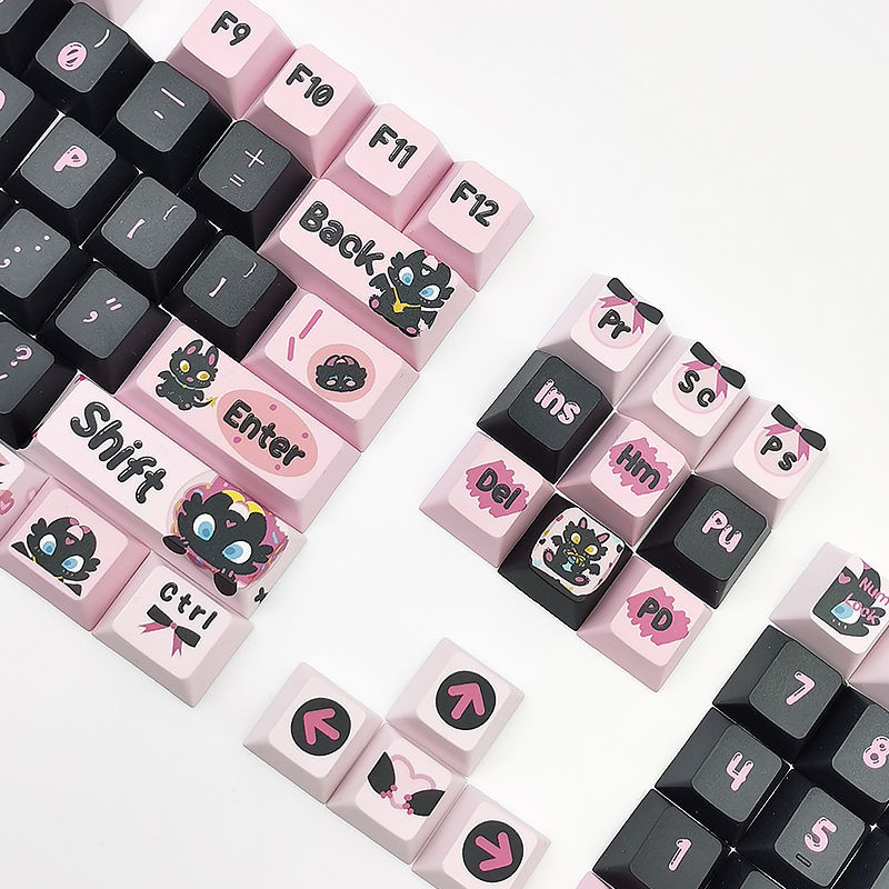 125/134 Keys Toothless Dragon Keycaps MOA Cherry Profile PBT Dye ...