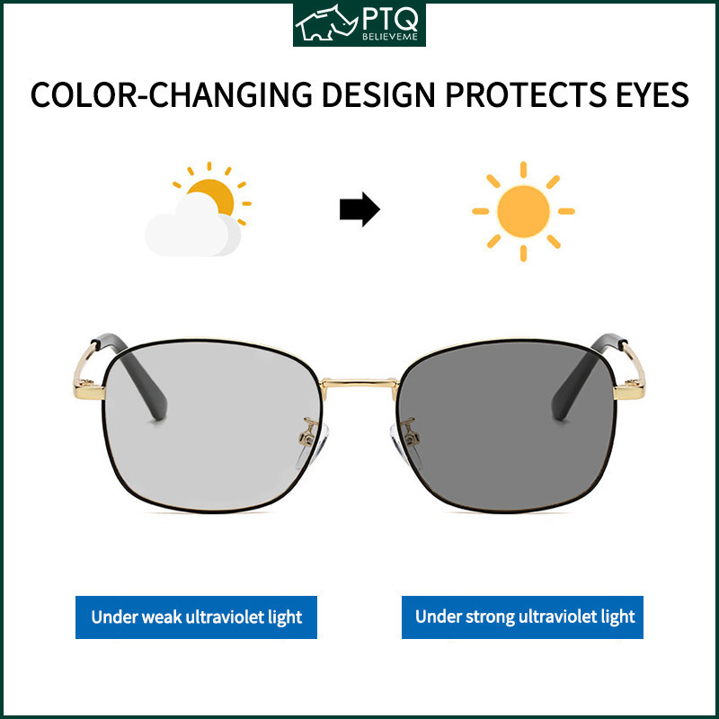 New Photochromic Glasses Metal Glasses Frame Men's Fashion Color ...