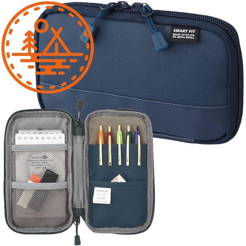 Lihit lab. Stationery Gadget Storage Compact Pen Case Navy A7687-11 ...